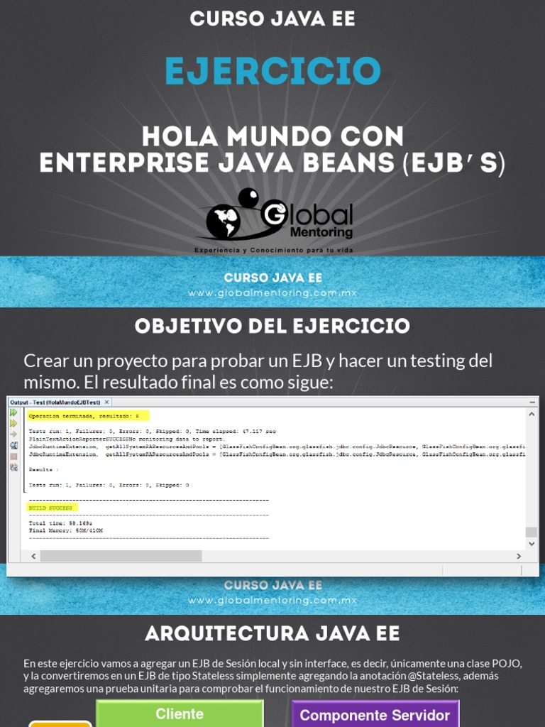 CJEE B Ejercicio 01 HolaMundoEJBs | PDF | Enterprise Java Beans | Plataforma Java