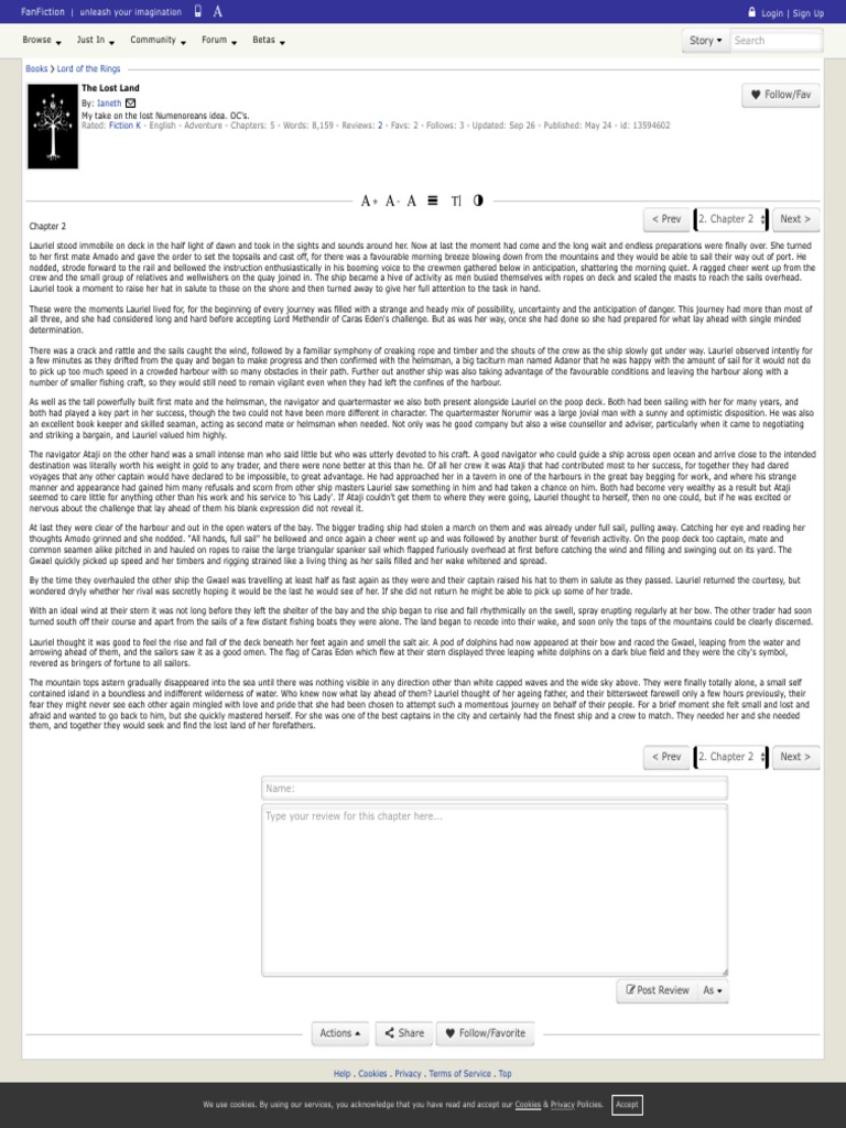 The Lost Land Chapter 2, A Lord of The Rings Fanfic - FanFiction | PDF ...