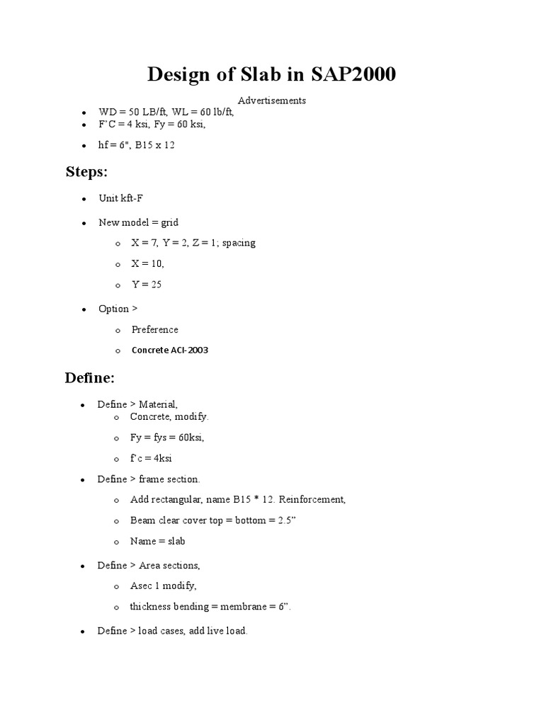 Design of Slab in SAP2000 | PDF | Beam (Structure) | Truss