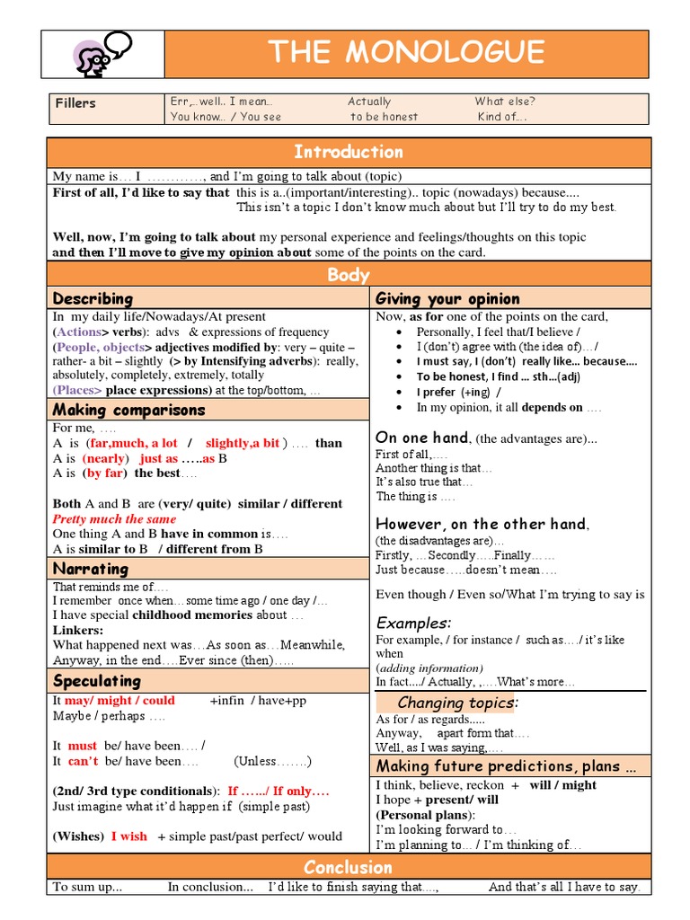 GUIDELINES General For Monologue and Dialogue | PDF | Grammar | Syntax