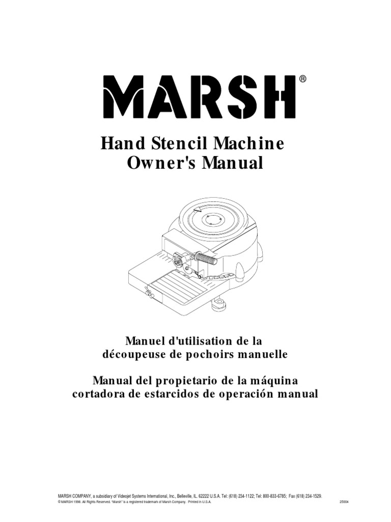Maquina Stencil Manual MARSH | PDF | Washing Machine | Screw