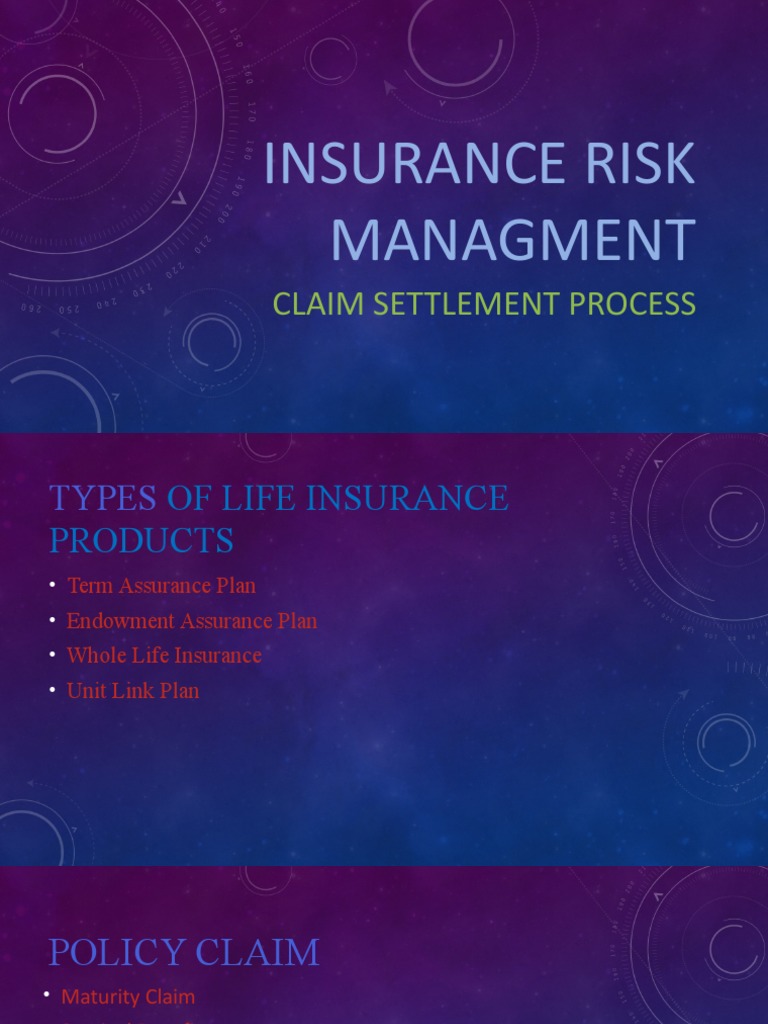 Insurance Risk Managment: Claim Settlement Process | PDF