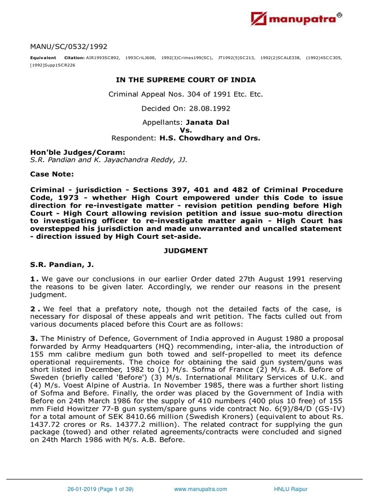 S.R. Pandian and K. Jayachandra Reddy, JJ | PDF | Judgment (Law) | Lawsuit