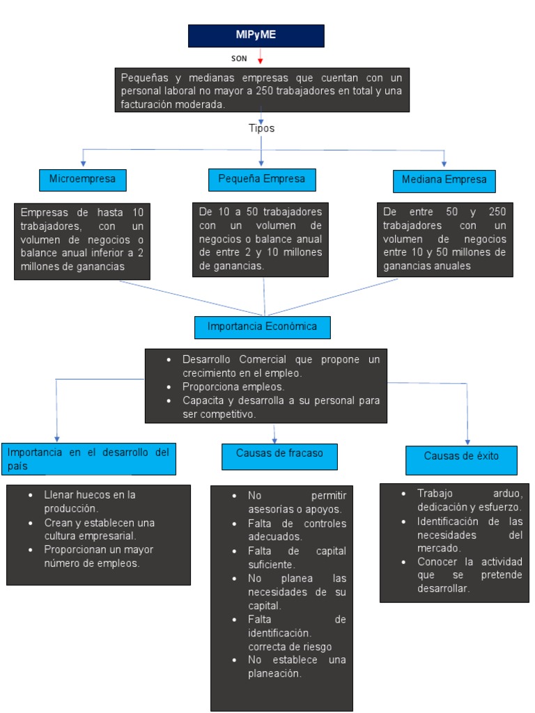 Mapa Mental MIPyME | PDF | Pequeñas y medianas empresas | Economias