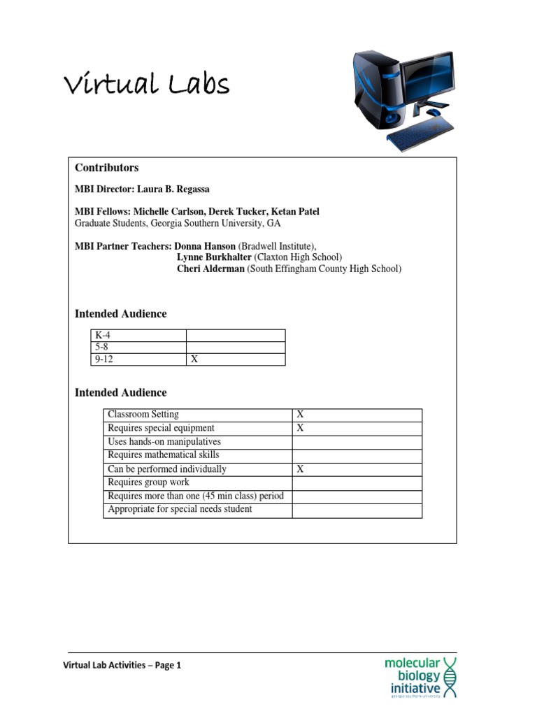 Virtual Labs | PDF | Gel Electrophoresis | Polymerase Chain Reaction