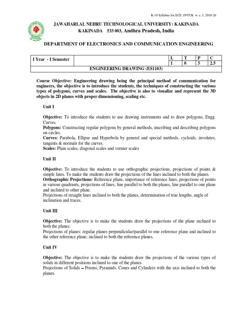 Engineering Drawing Syllabus | PDF | Perpendicular | Geometry