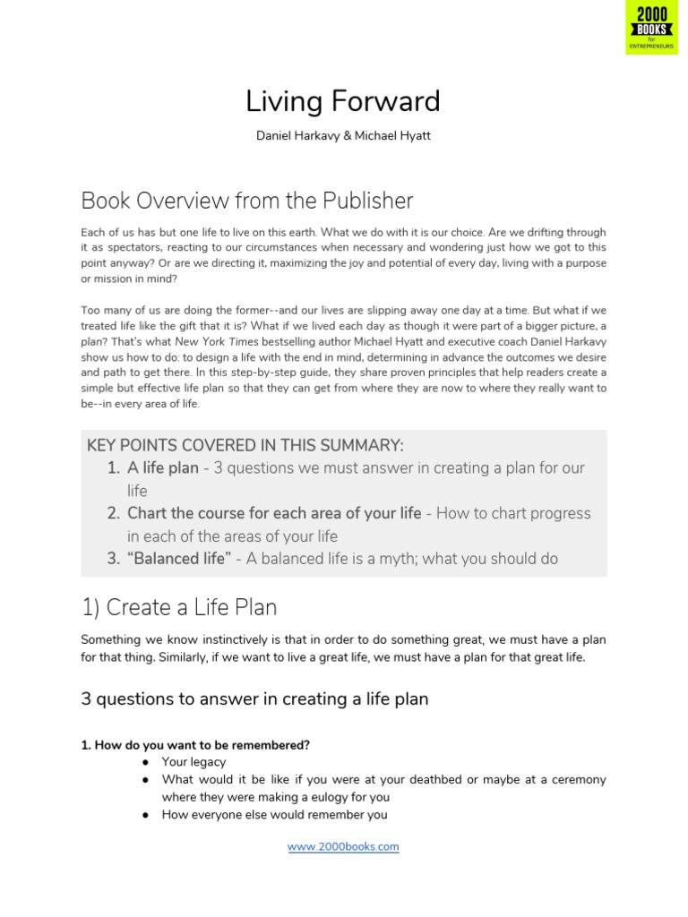 Living Forward: Book Overview From The Publisher | PDF | Psychological ...