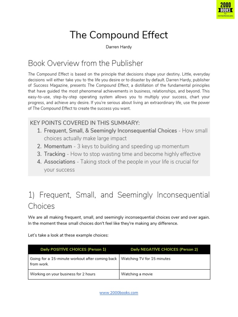 The Compound Effect: Book Overview From The Publisher | PDF ...