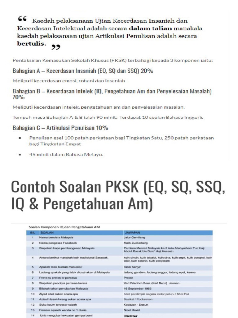 Contoh Soalan PKSK | PDF