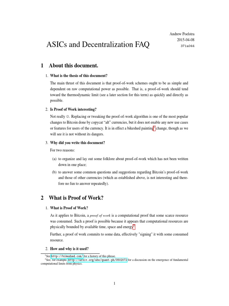 Asics and Decentralization Faq: 1 About This Document | Download Free ...