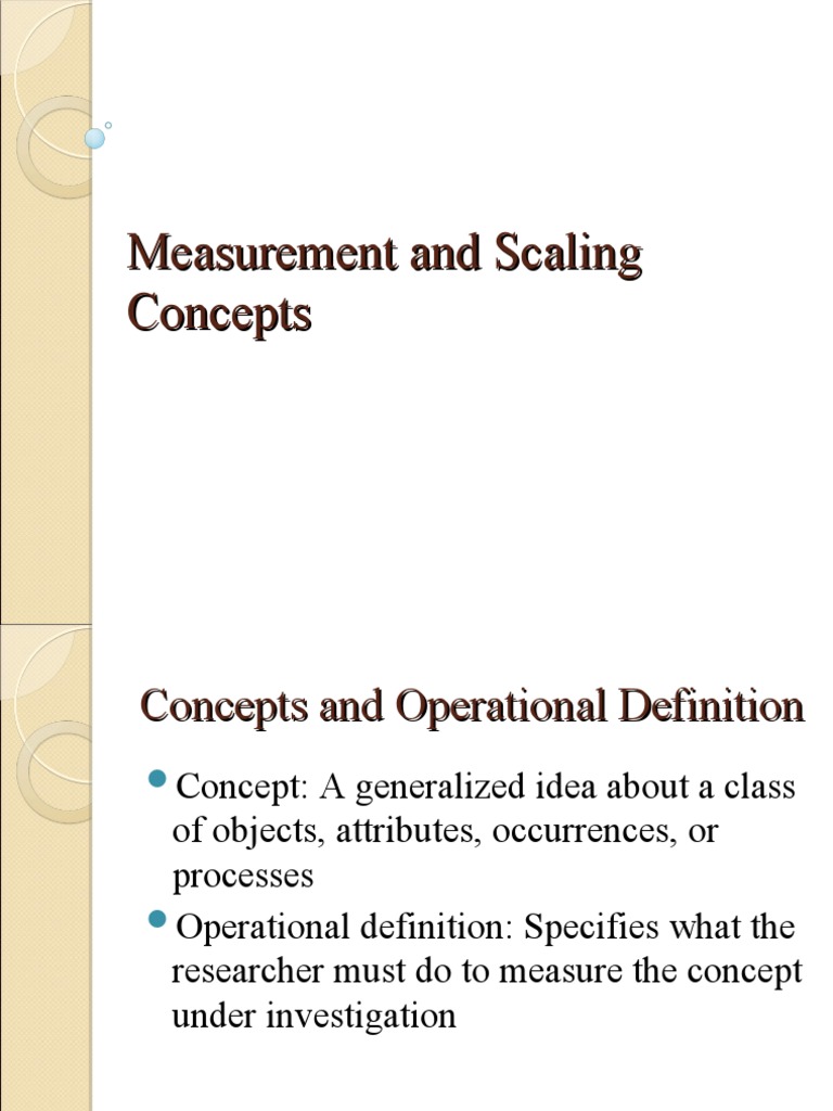 Measurement and Scaling Concepts | PDF | Level Of Measurement | Analysis