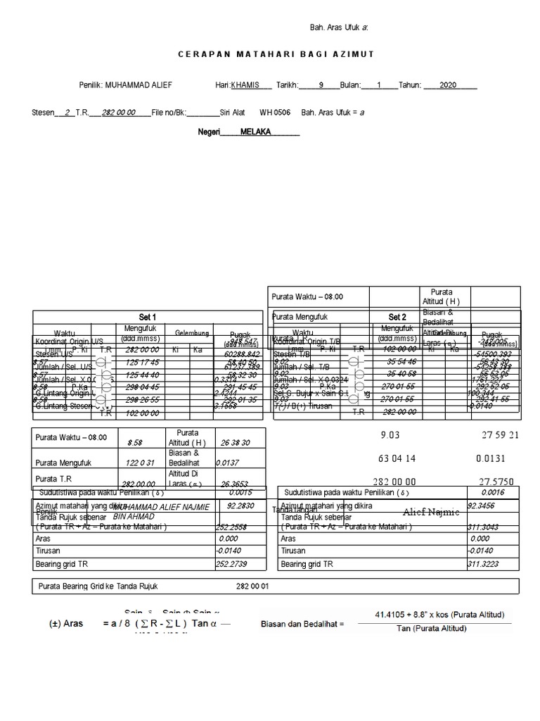 Solar Observation Form | PDF