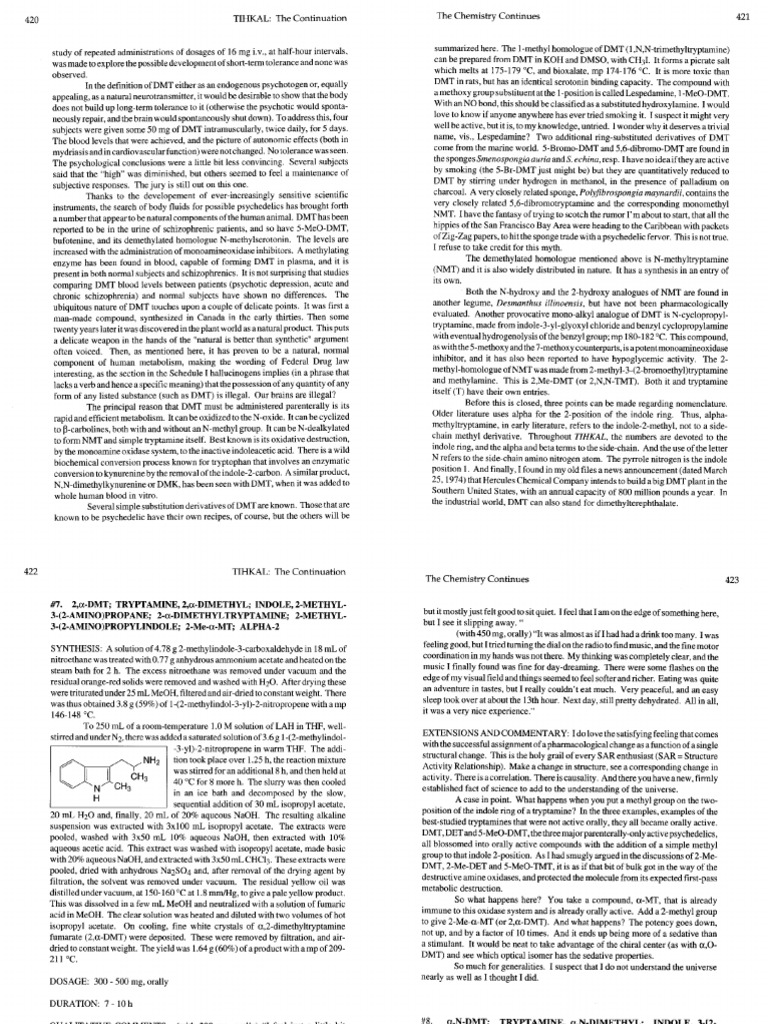 Alexander Shulgin and Ann Shulgin - TiHKAL - The Continuation PDF | PDF