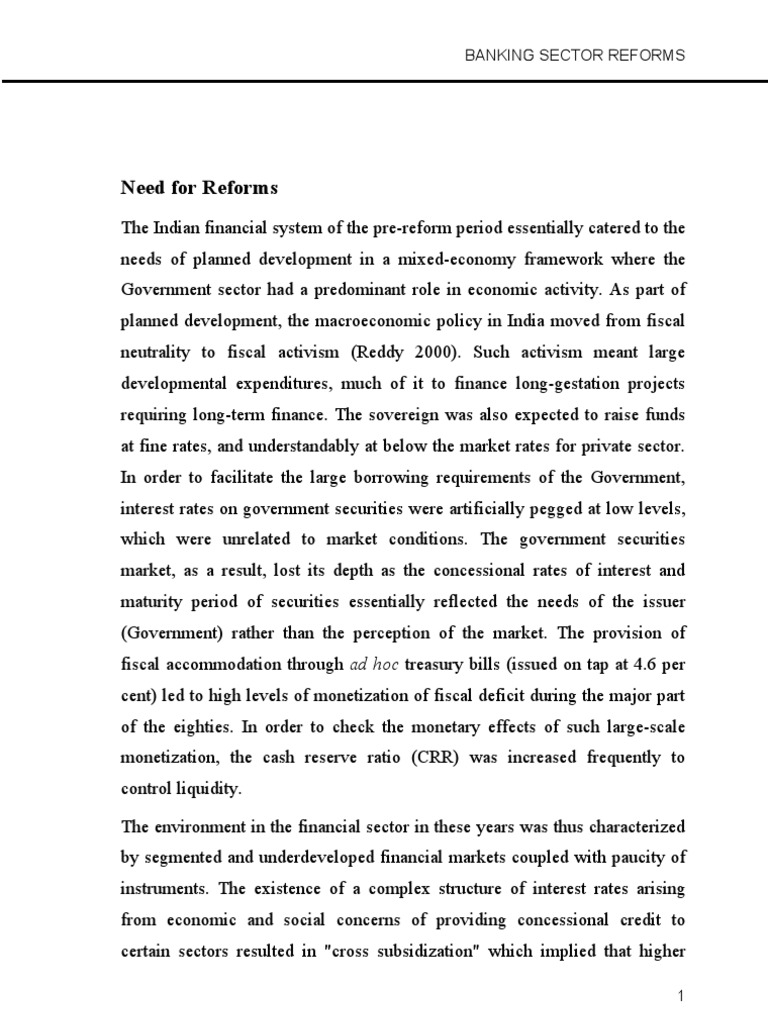 Banking Sector Reforms | PDF