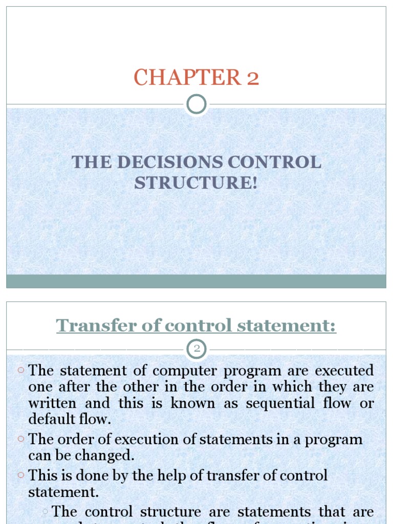 The Decisions Control Structure! | PDF | Control Flow | Computer Programming