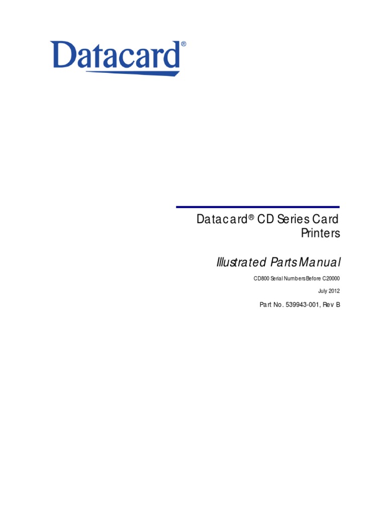 CD800IllustratedParts Series Antes de C20000 | PDF | Printer (Computing ...