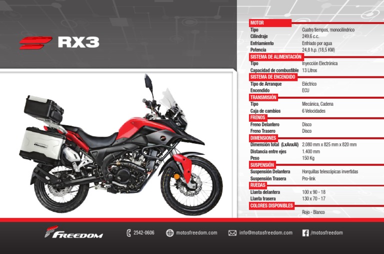 Especificaciones Moto RX3 250cc | PDF