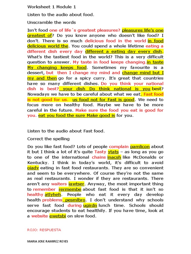 Listening Assignment Food | PDF | Wellness | Lifestyle