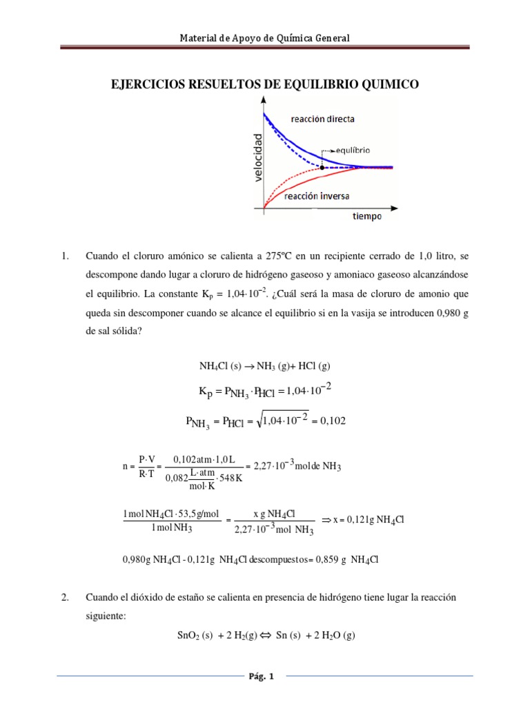8 - Ejercicios Resueltos Equilibrio Químico - PDF | PDF | Equilibrio químico | Amoníaco