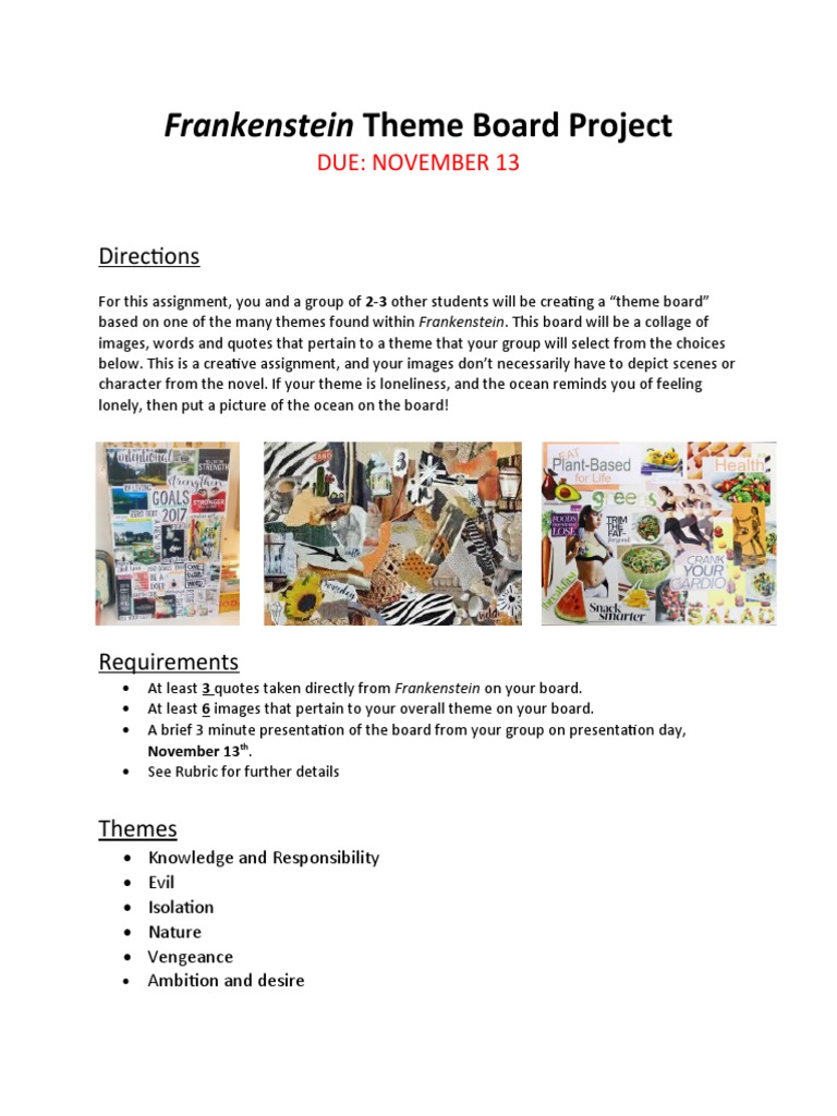 Frankenstein Theme Board Project | PDF