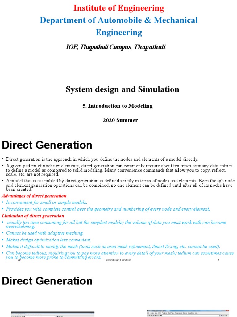Introduction to Direct Generation in Modeling | PDF | Computing ...