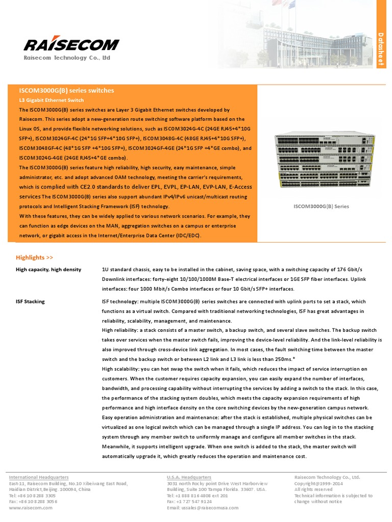 ISCOM3000G (B) Series Switches: Raisecom Technology Co., LTD | PDF ...