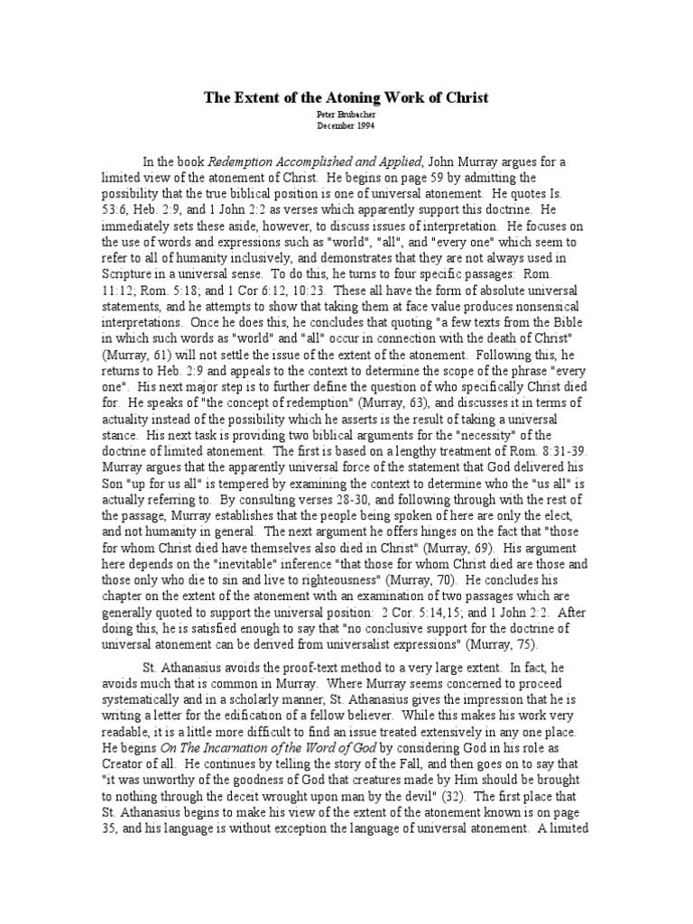 The Extent of The Atoning Work of Christ | Download Free PDF | God The ...