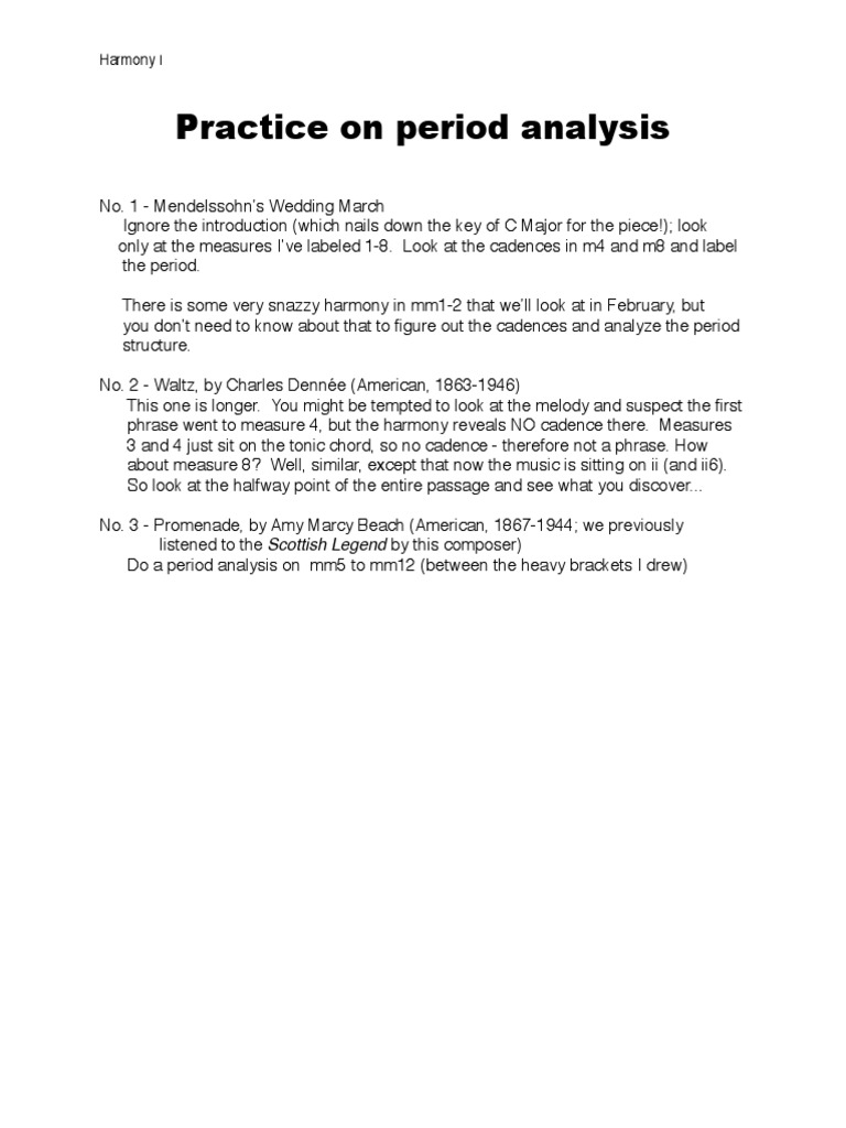 Analysis of Musical Period Structures in Three Classical Pieces | PDF