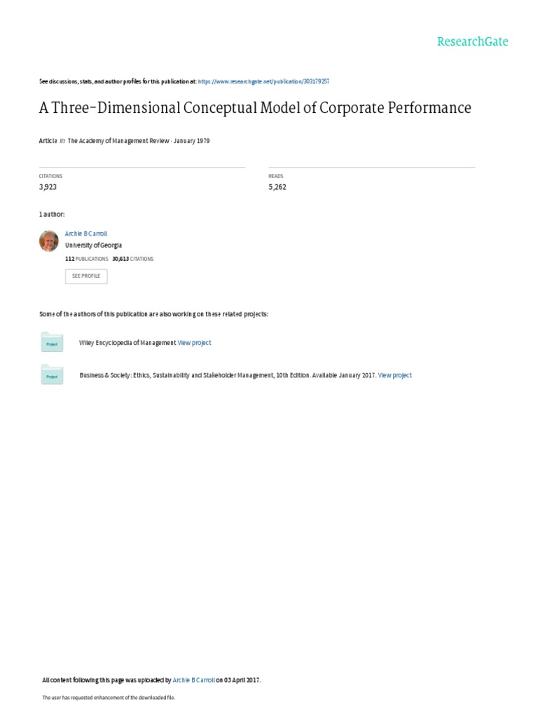 Archie B. Carroll PDF | PDF