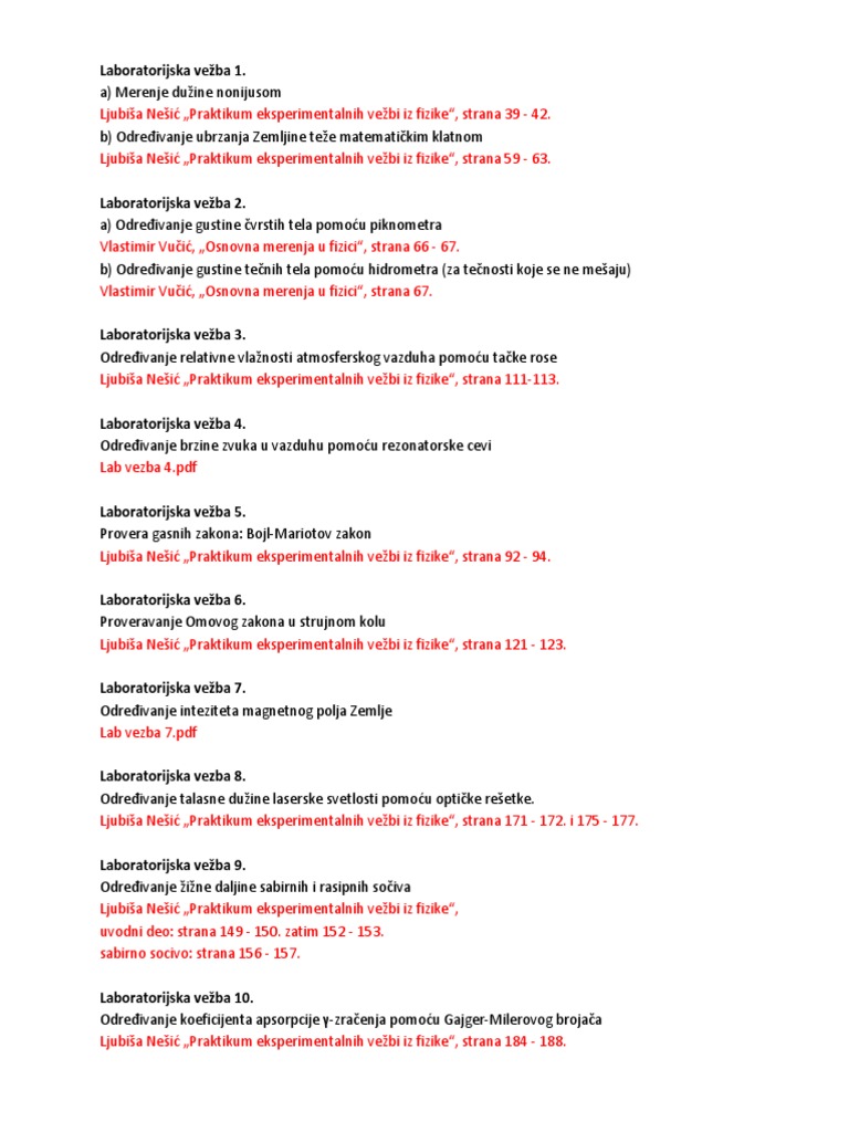 Literatura Za Lab Vezbe | PDF