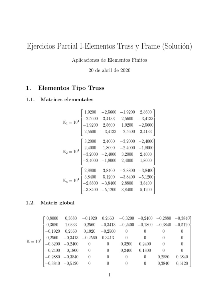 Respuestas-TallerI FEM | PDF | Álgebra lineal | Álgebra