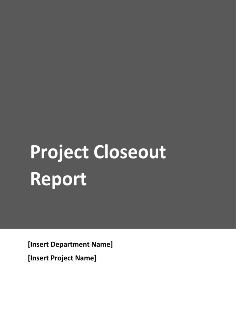 Project Closeout Report Template Shell | PDF | Business | Computing