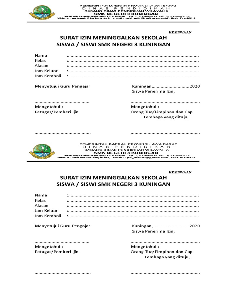 Blangko Surat Izin | PDF