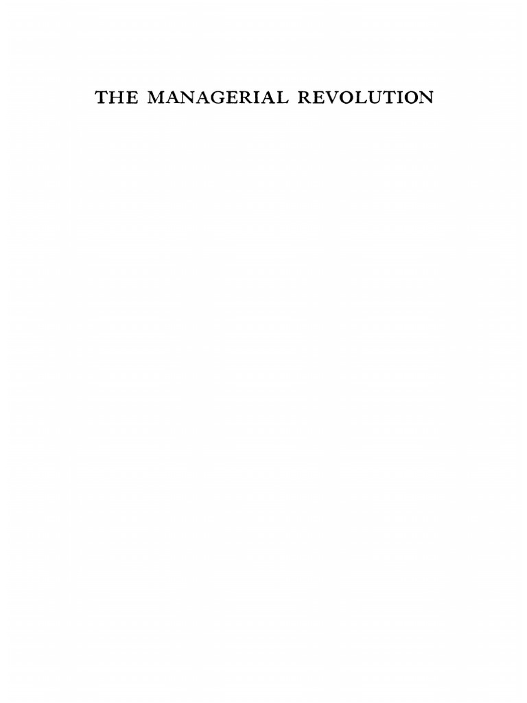 James Burnham The Managerial Revolution | PDF | Capitalism | Exchange Value