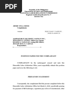 Position Paper Labor Case | PDF | Employment | Complaint