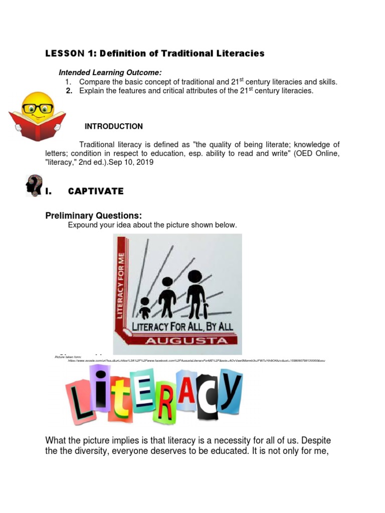 Defining Traditional Literacies | PDF | Literacy | Behavior Modification