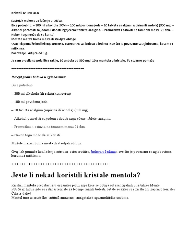 Kristali MENTOLA | PDF