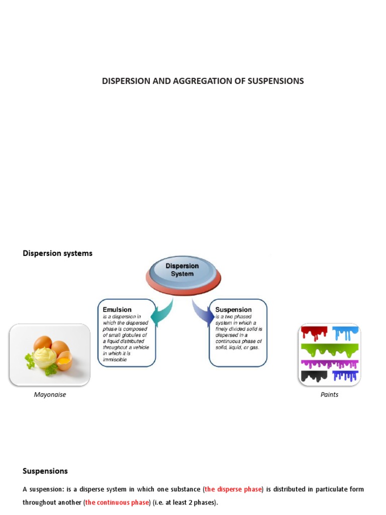 Dispersion and Aggregation | PDF | Suspension (Chemistry) | Colloid