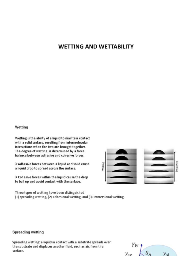 Wetting and Wettability | PDF | Wetting | Adhesion