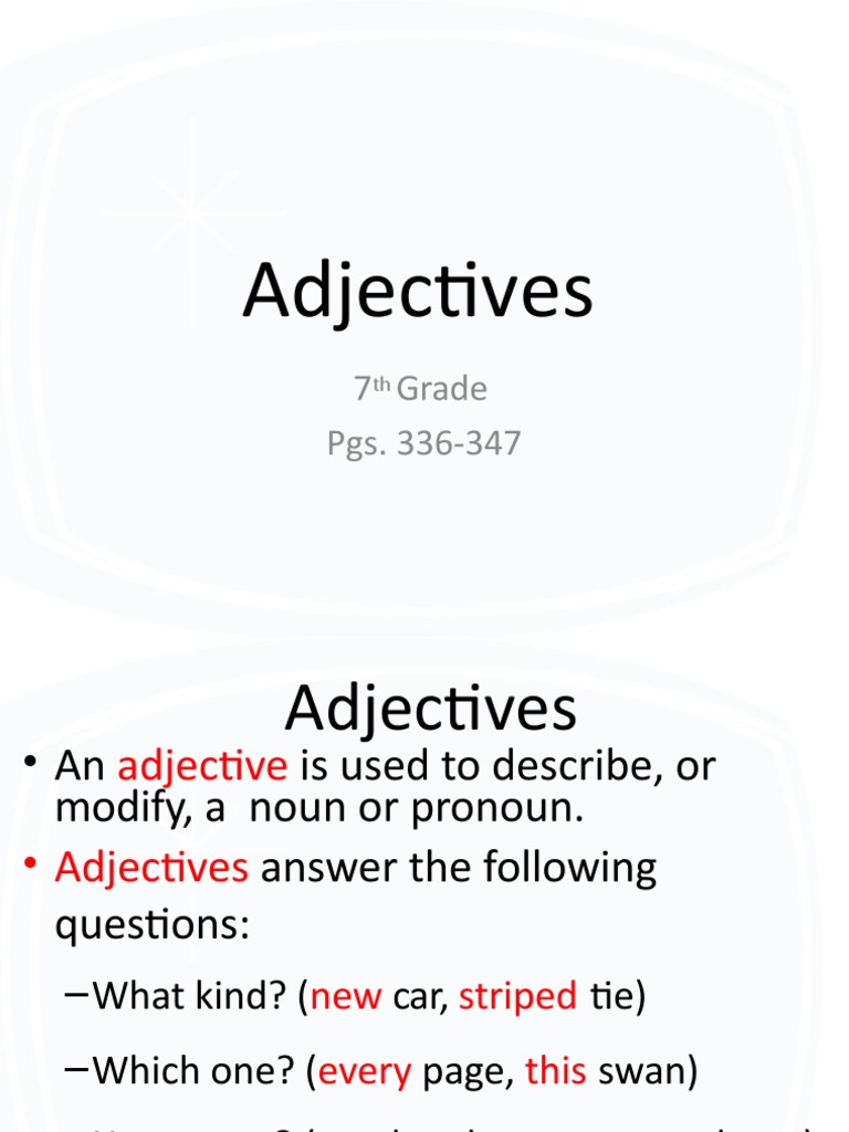 A Comprehensive Guide to Adjectives: Types, Examples, and Exercises ...