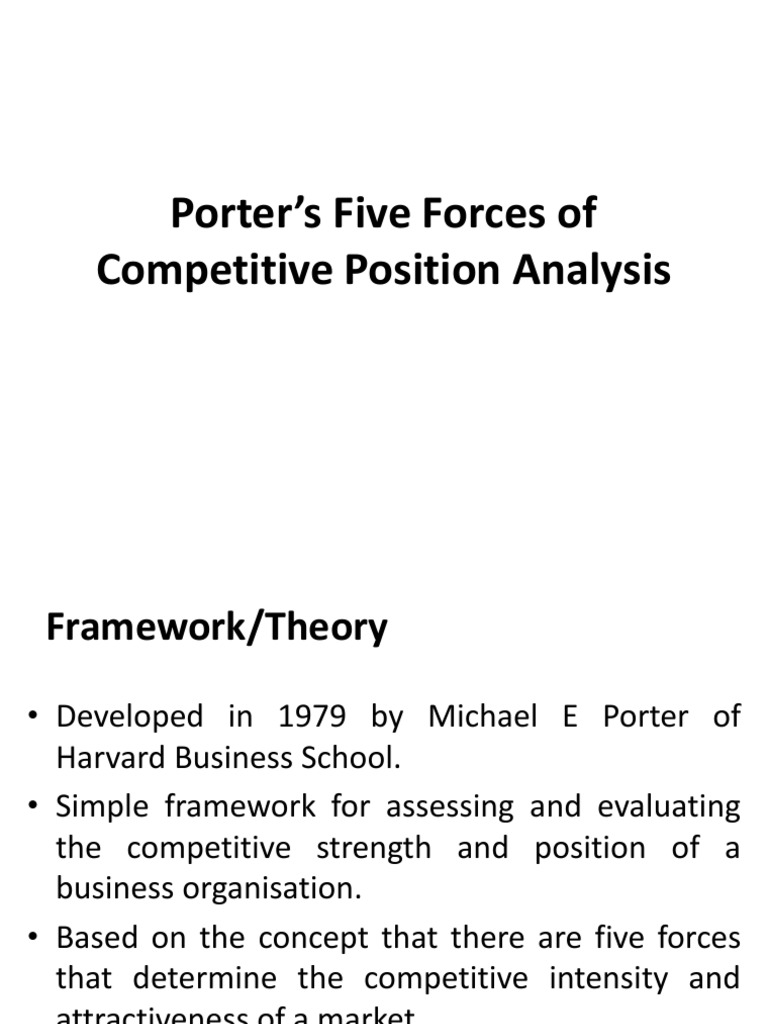 Porter's Five Forces of Competitive Position Analysis | PDF ...
