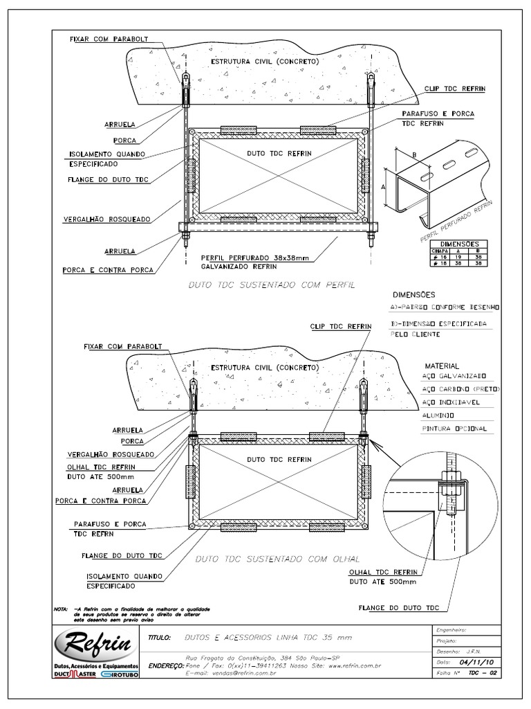 22 Detalhe Duto TDC Isolado e Rechapeado Montado Com Perfil | PDF