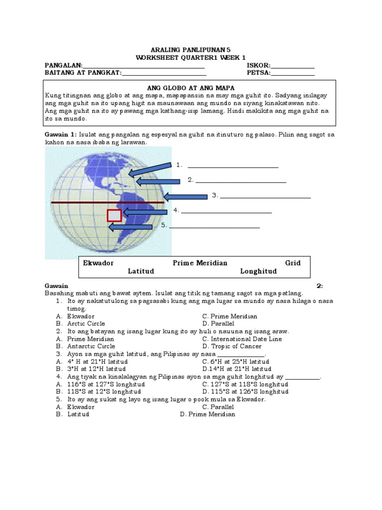 Ap5 Worksheet 1 WK1 | PDF