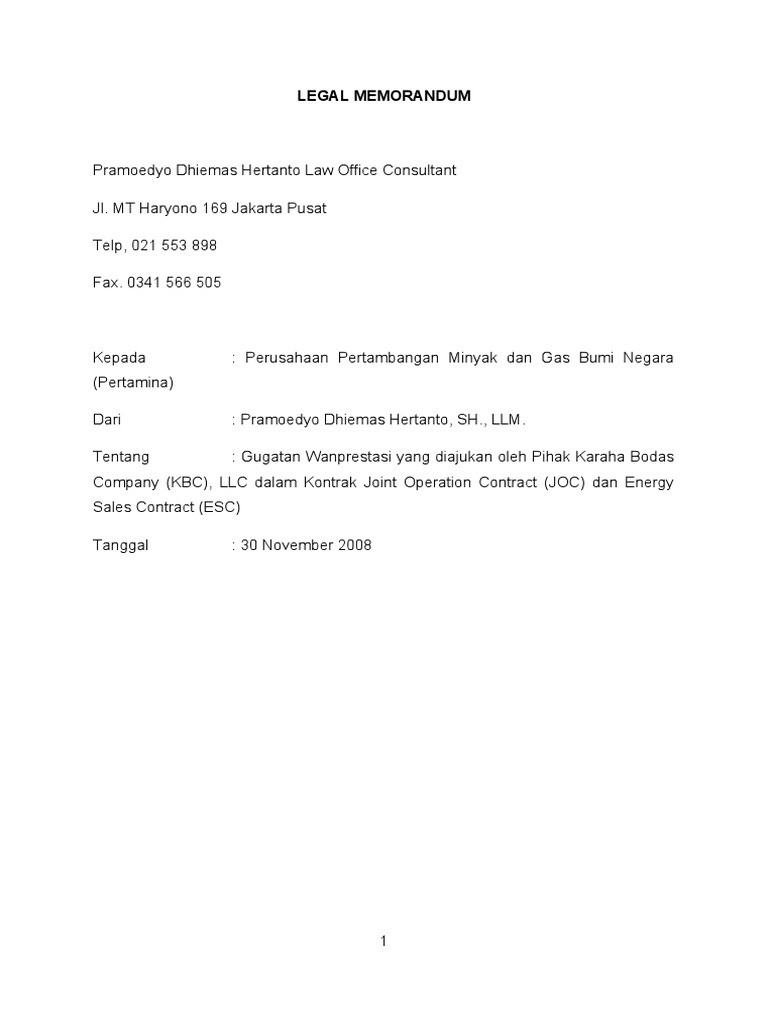 Legal Memorandum (Legal Opinion) | PDF