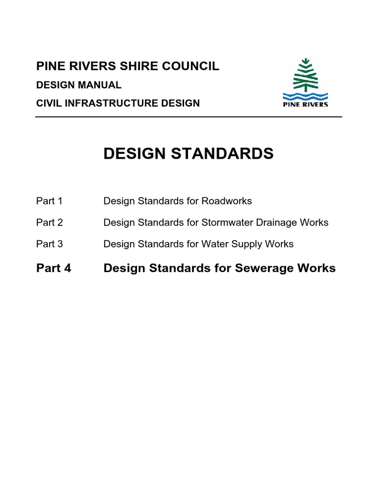 Design Standards: Pine Rivers Shire Council | PDF | Sanitary Sewer ...