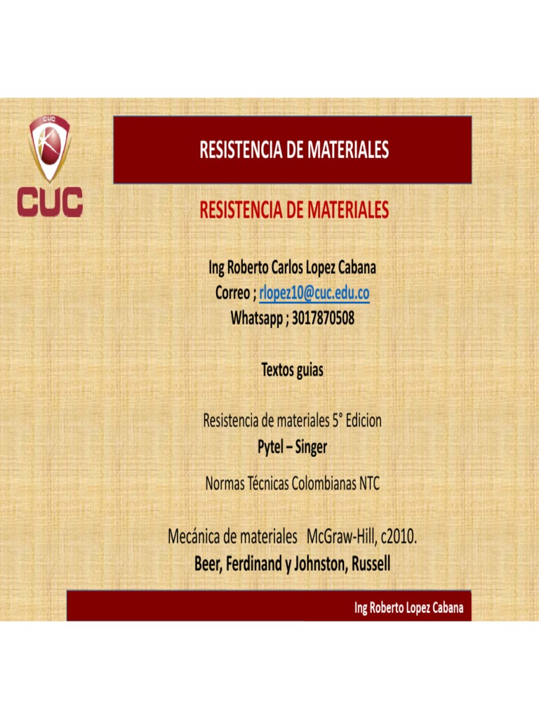 Resistencia de Materiales: Esfuerzos Combinados | PDF | Doblar | Resistencia de materiales