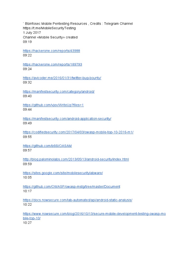 Mobile Application Pentesting Resources PDF | PDF | Ios | Android ...
