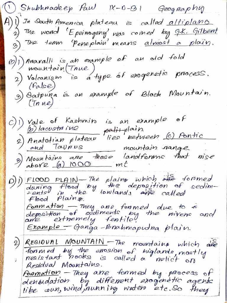 Shubhradeep Paul Geography | PDF | Structural Geology