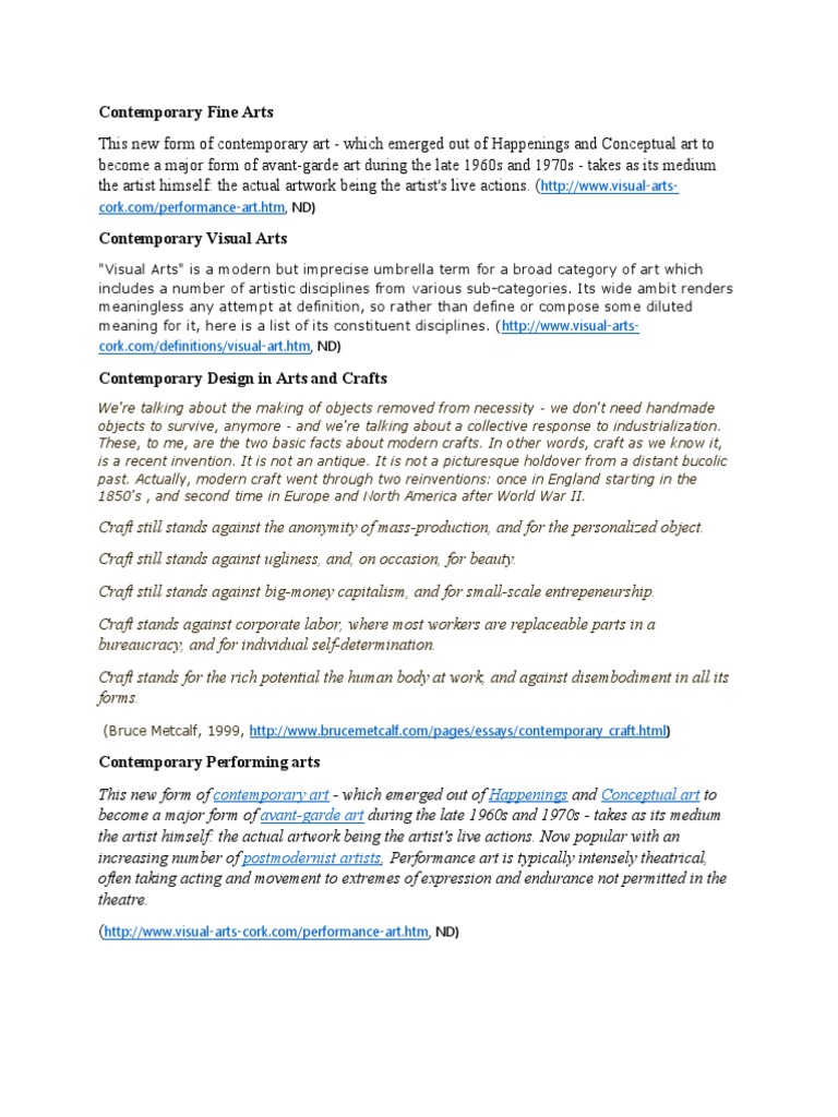 Contemporary Fine Arts | PDF