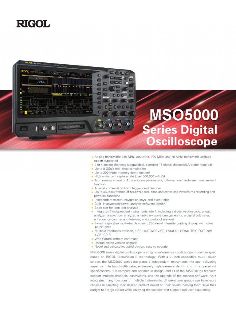 MSO5000 DataSheet EN-V2.0 PDF | PDF | Amplitude | Sampling (Signal Processing)
